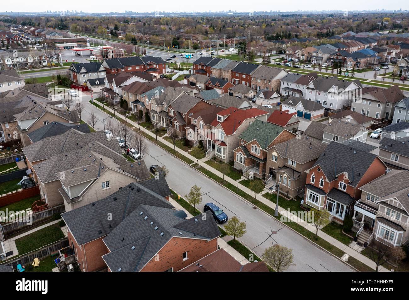 Markham houses drone view Stock Photo - Alamy