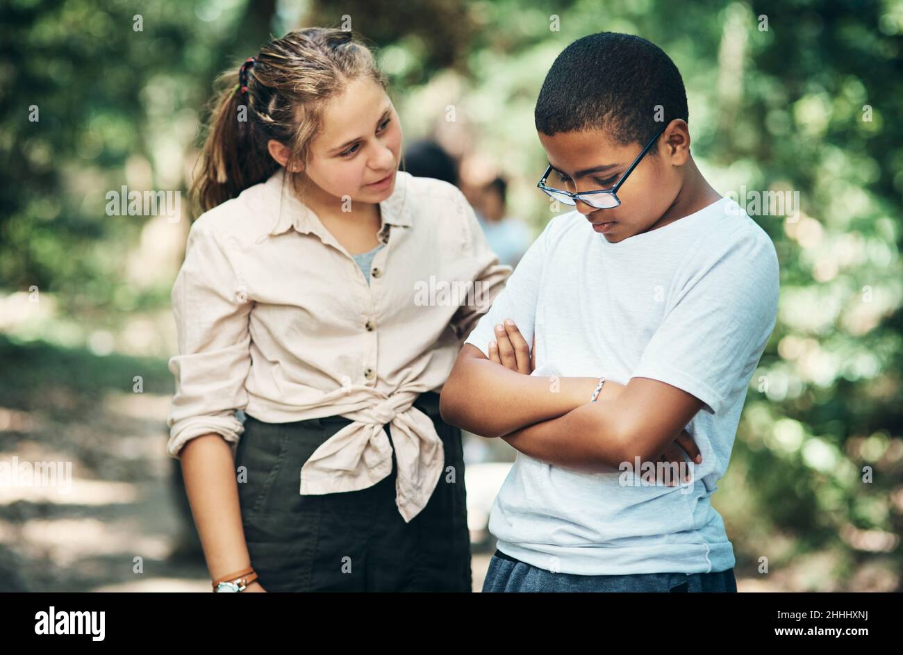 I'll be your friend. Shot of a teenage girl comforting her friend ...