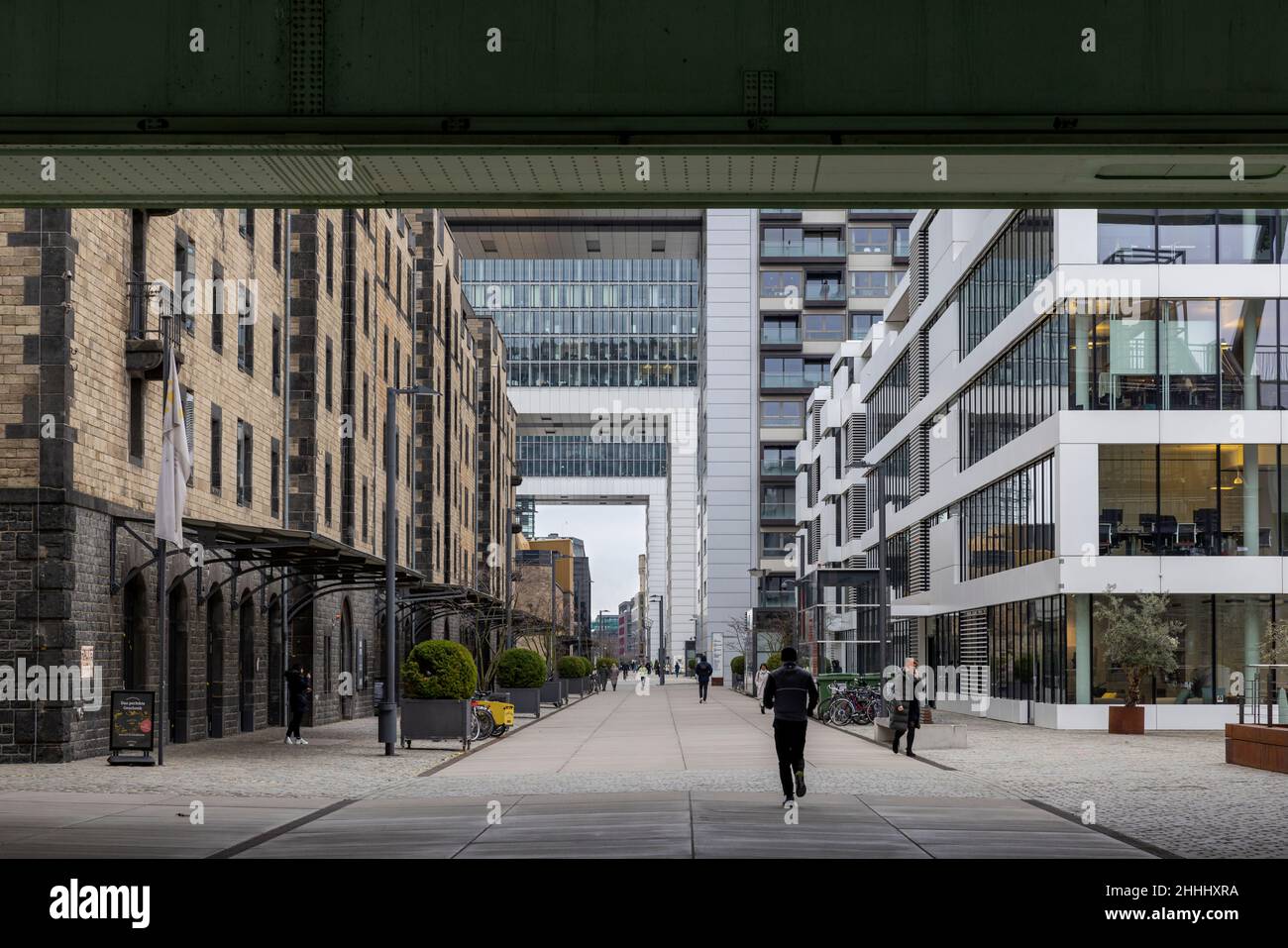 Modern architecture buildings with glass facade standing in Cologne ...