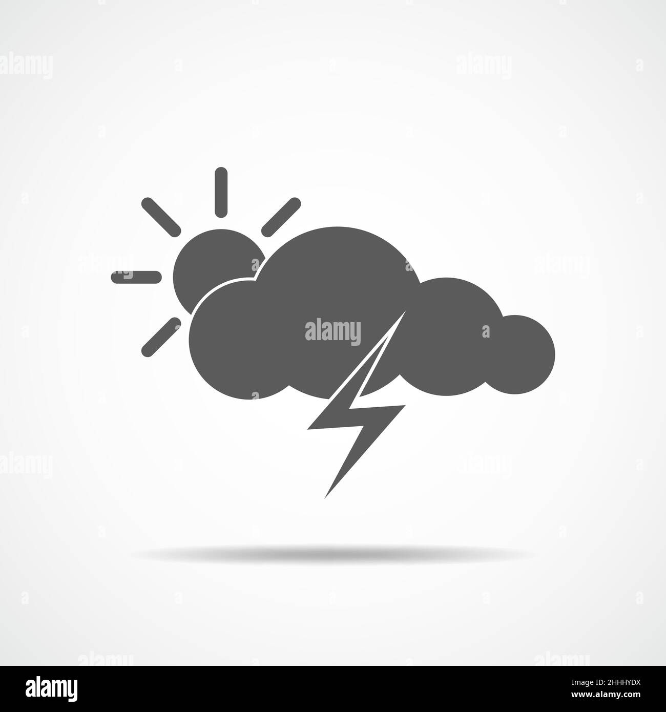 Storm icon in flat design. Gray storm icon on light background. Vector ...
