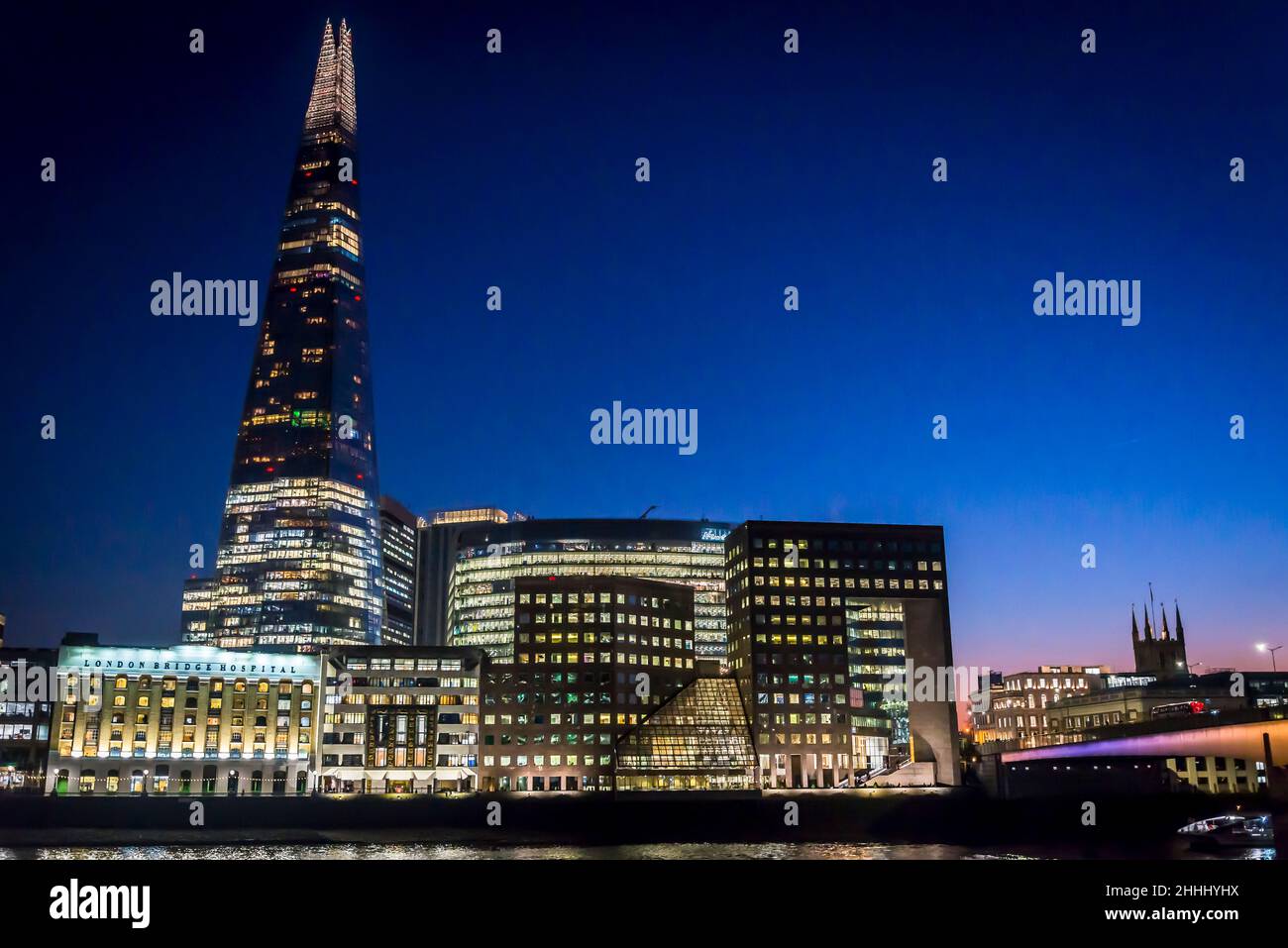 Iconic Shard skyscraper and other south of the River Thames buildings ...