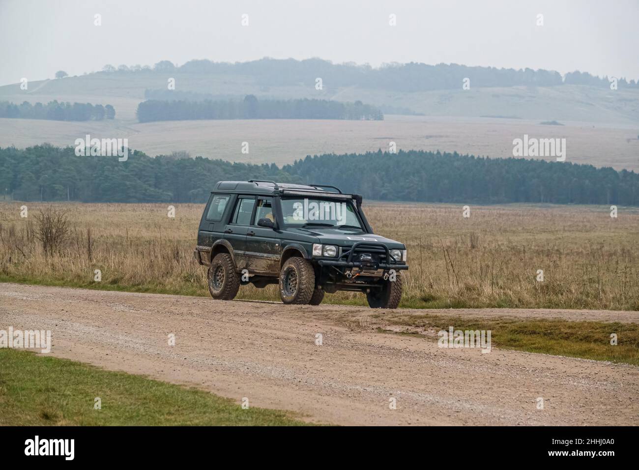 4x4 land rover discovery series II off roading, unmade track across ...