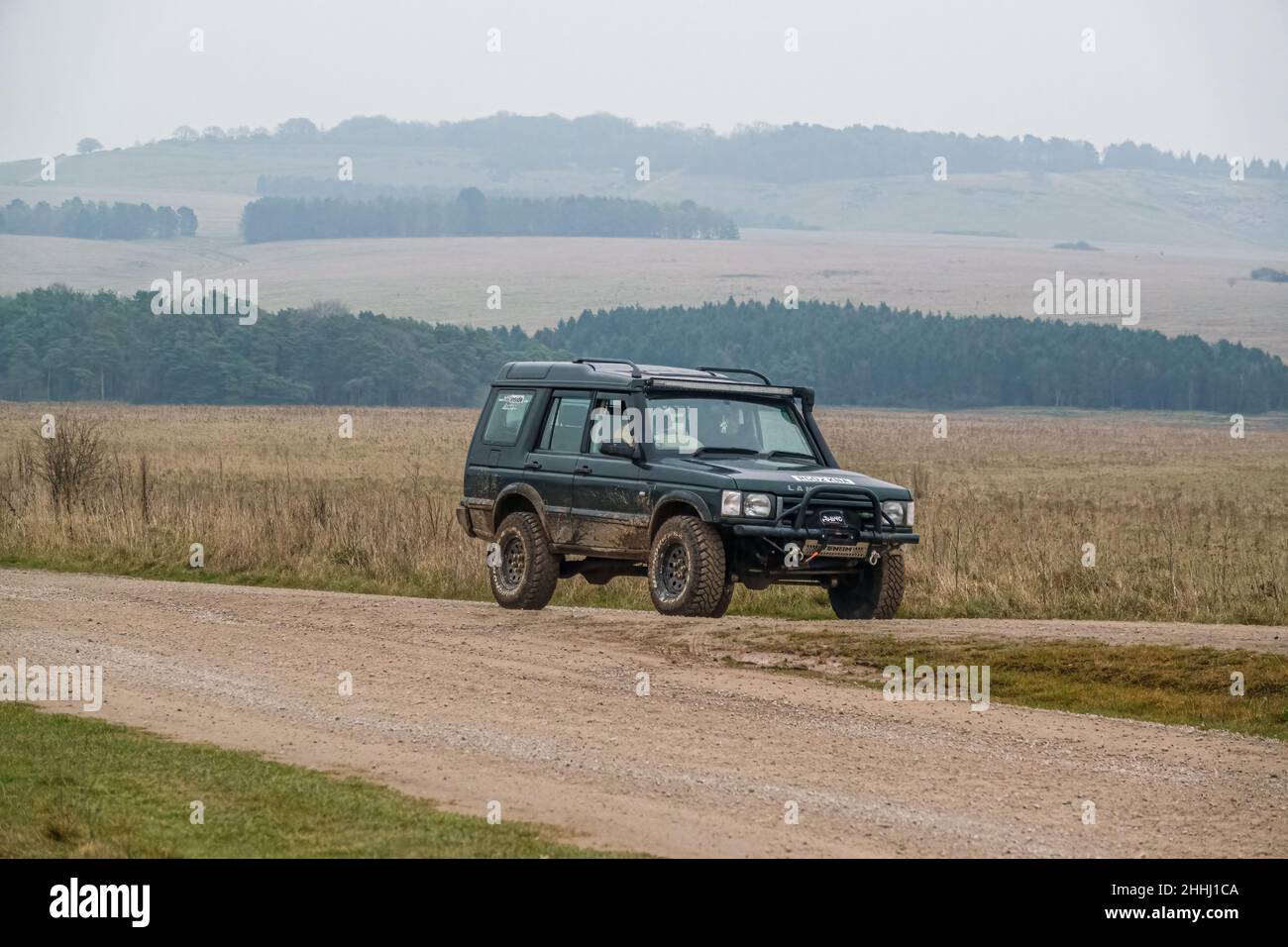 4x4 land rover discovery series II off roading, unmade track across ...