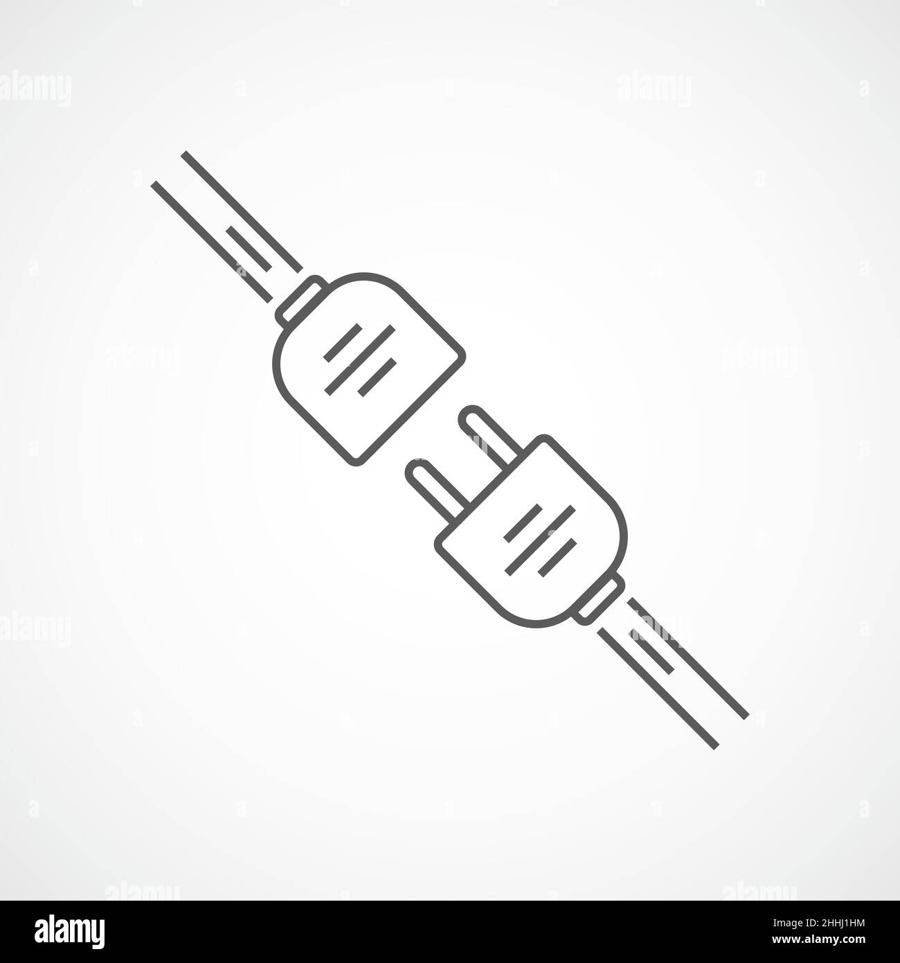 Wire plug and socket icon. Vector illustration. Plug and socket in flat ...