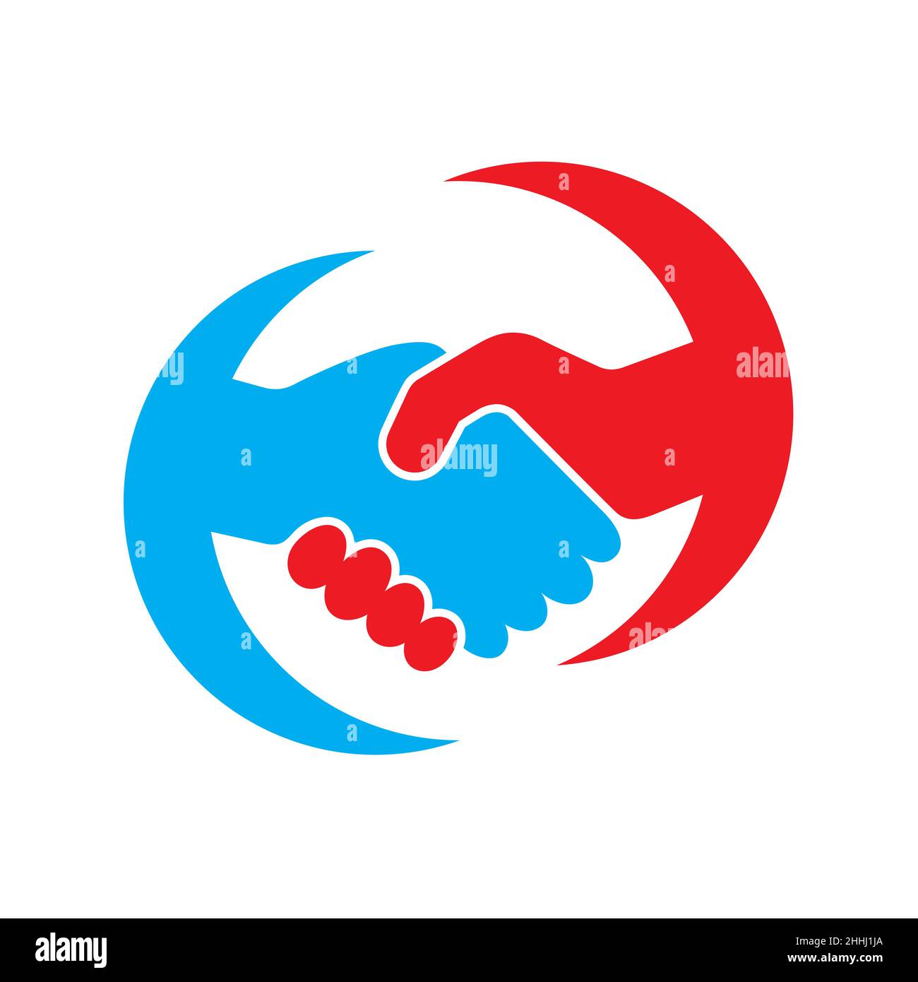 Abstract colored handshake icon. Handshake sign in the circle, on white ...