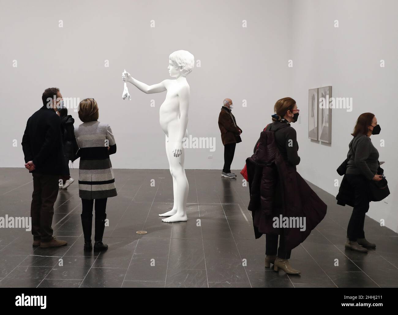 New York, United States. 24th Jan, 2022. A sculptured figure titled ...