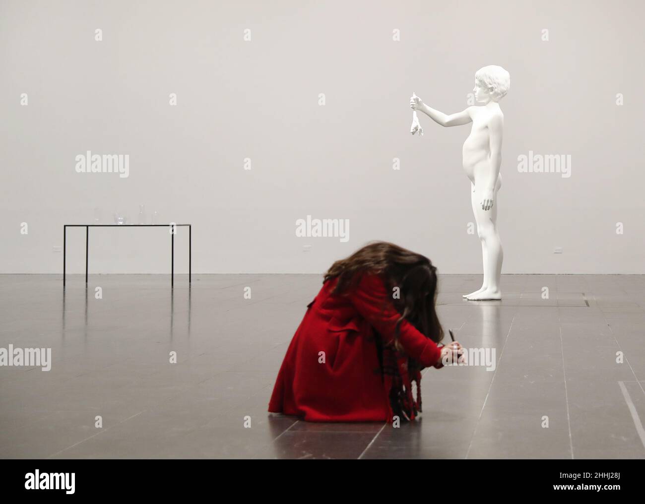 New York, United States. 24th Jan, 2022. A sculptured figure titled ...