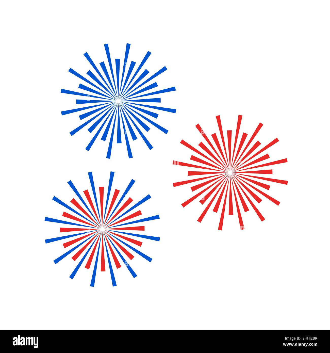 Colorful firework icon in a flat minimalist design. Vector illustration ...