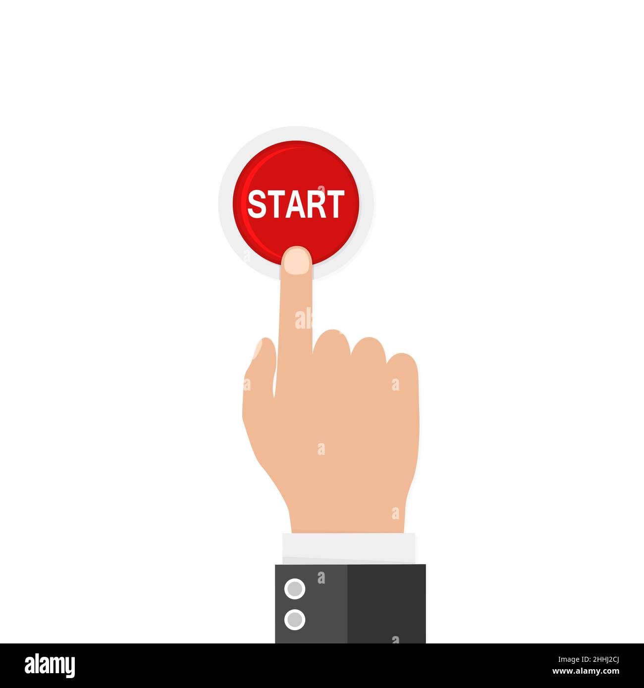 Pressing button for success Stock Vector Images - Alamy