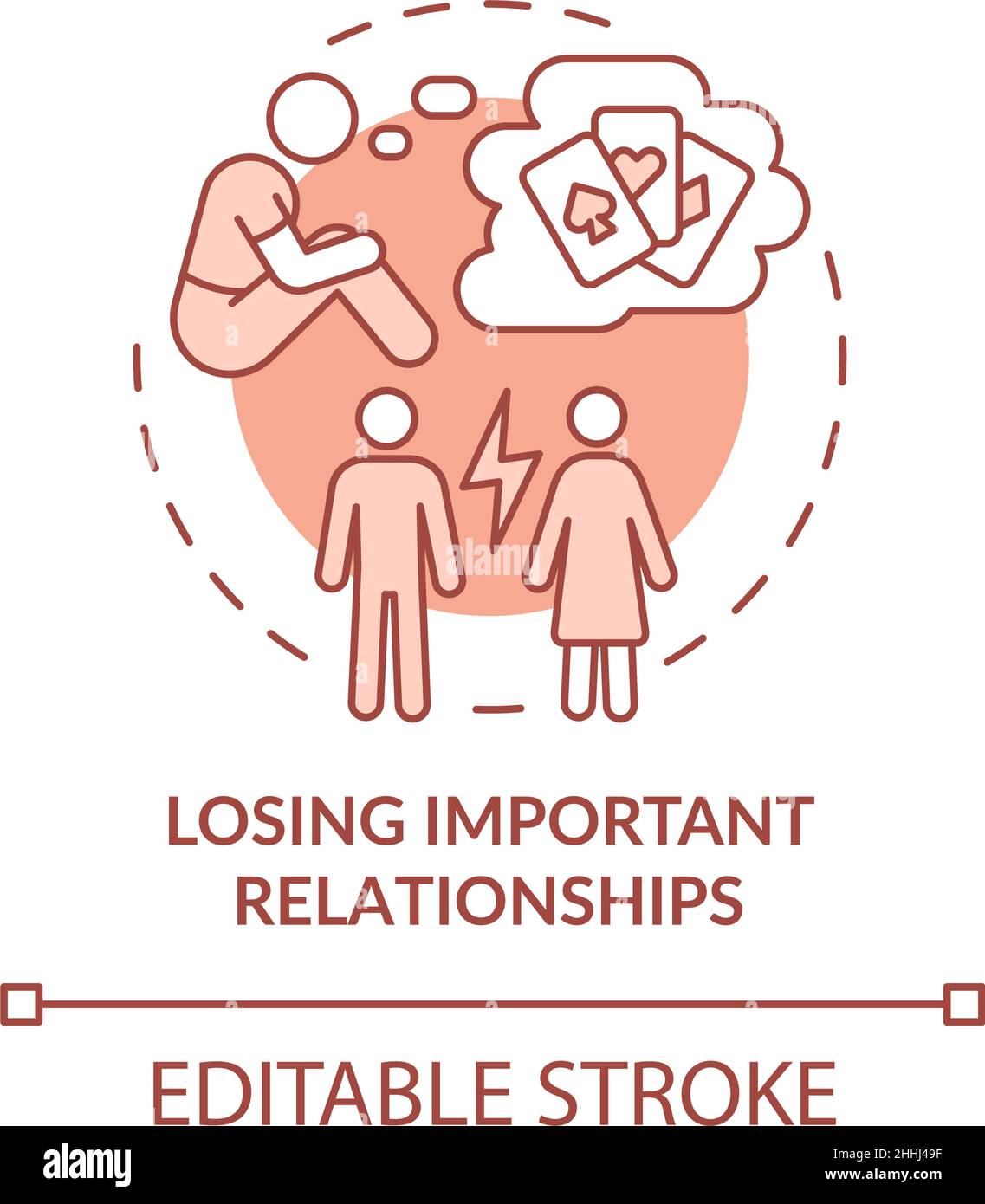Losing important relationships terracotta concept icon Stock Vector ...