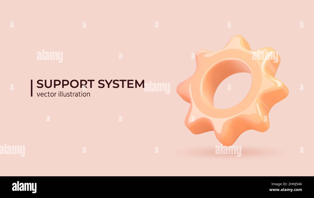 Support Systems Concept. Customer service or Support - Realistic 3d ...