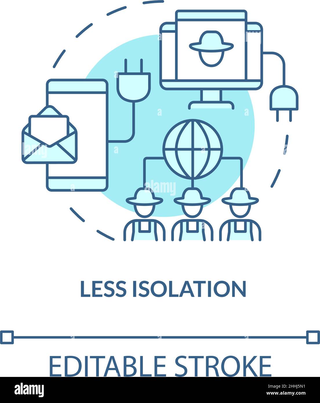 Less isolation turquoise concept icon Stock Vector Image & Art - Alamy