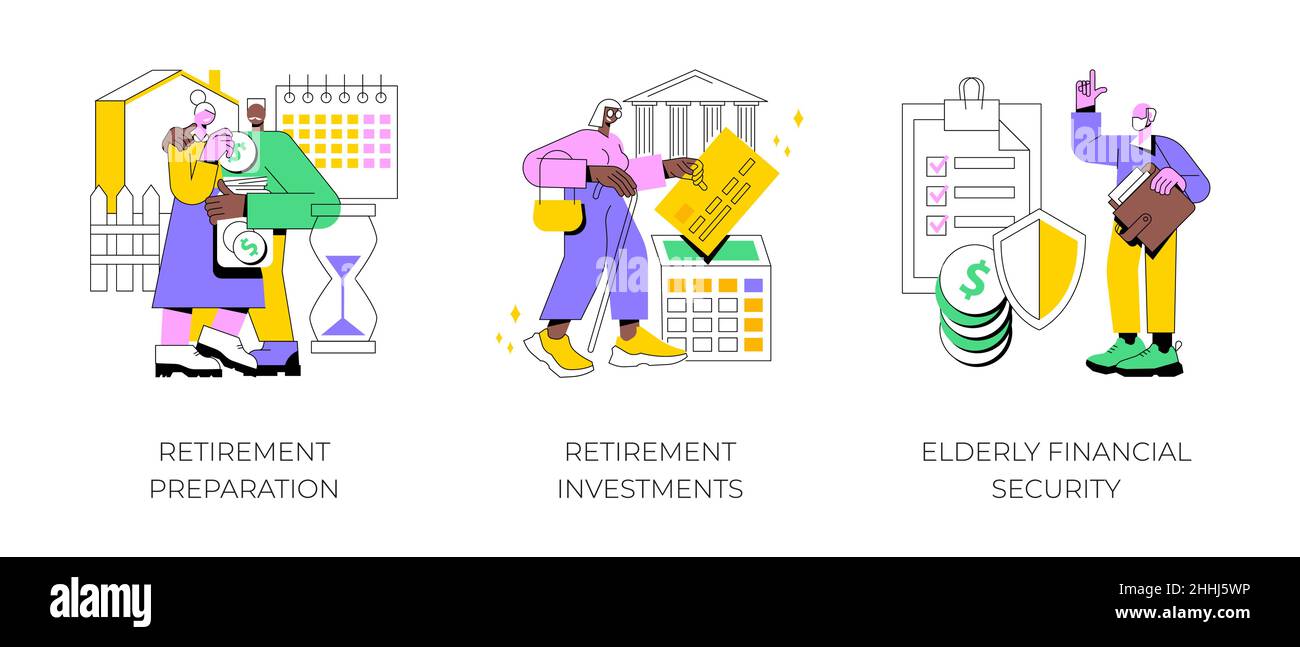 Retirement financial planning abstract concept vector illustrations ...