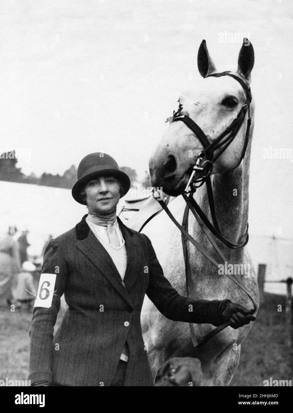 Constance, Duchess of Westminster, pictured with her hunter, Twink ...