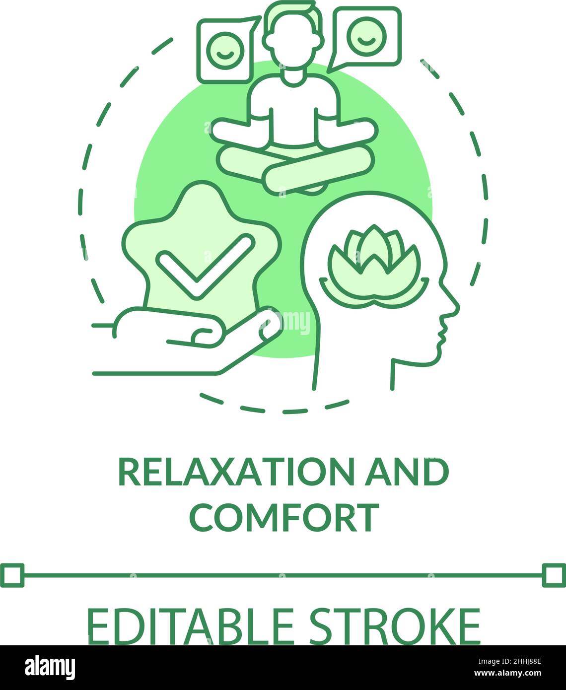 Relaxation and comfort green concept icon Stock Vector Image & Art - Alamy