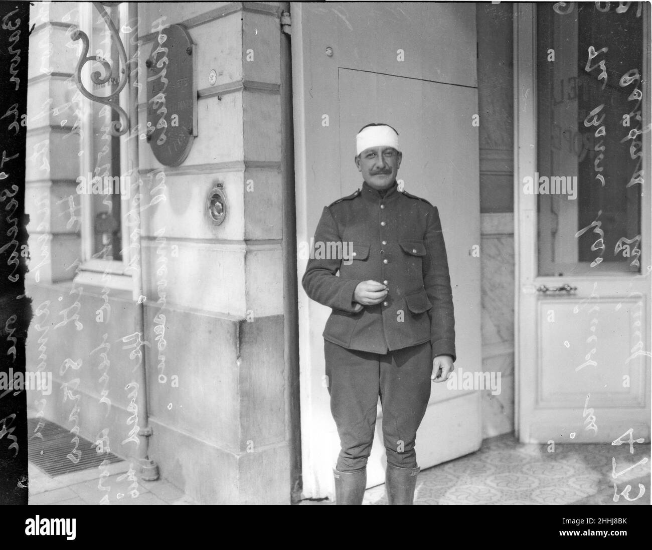 Baron de Serelas seen here after being wounded leading a armoured car ...