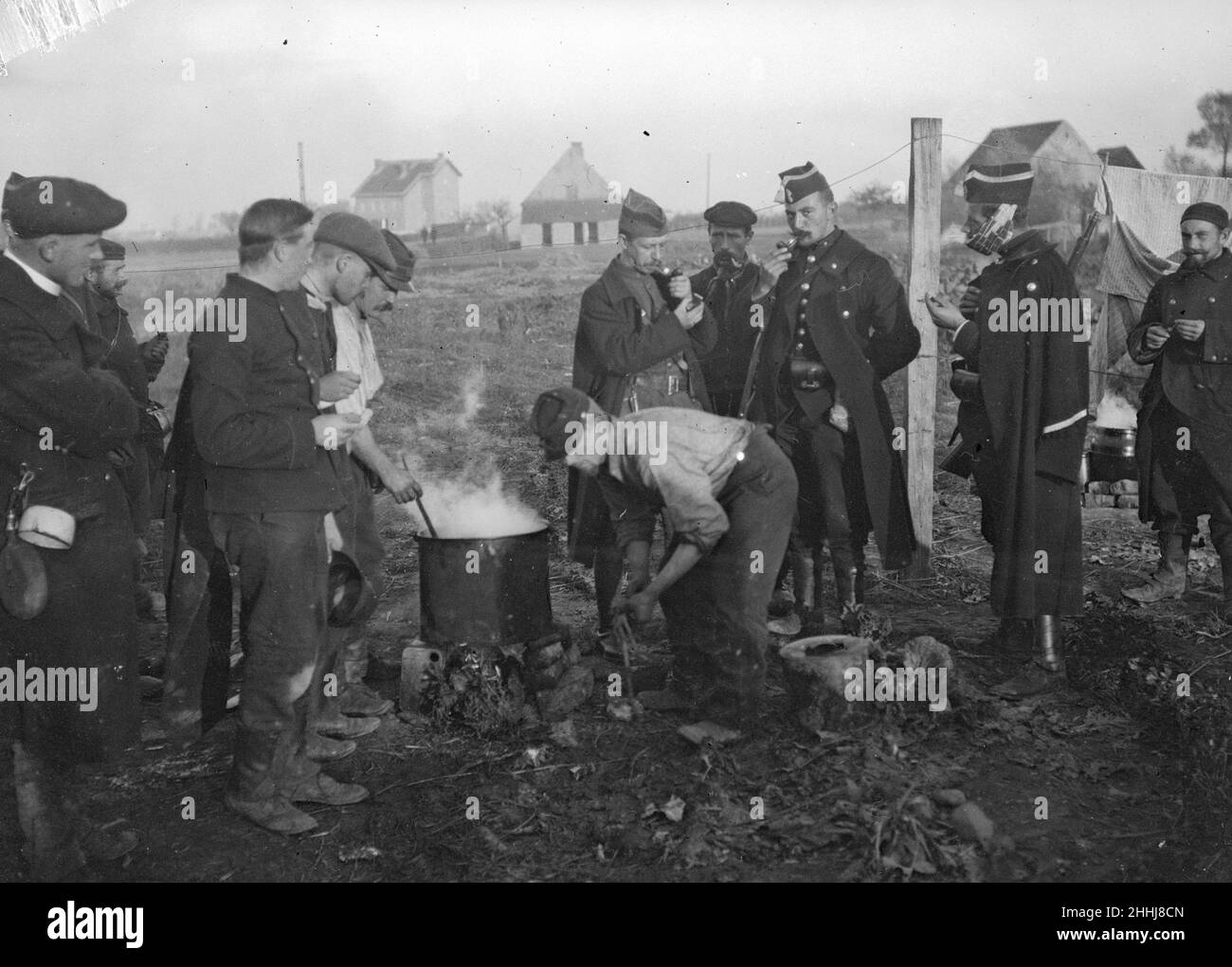 Belgian army field kitchen seen here perparing a hot meal for the ...