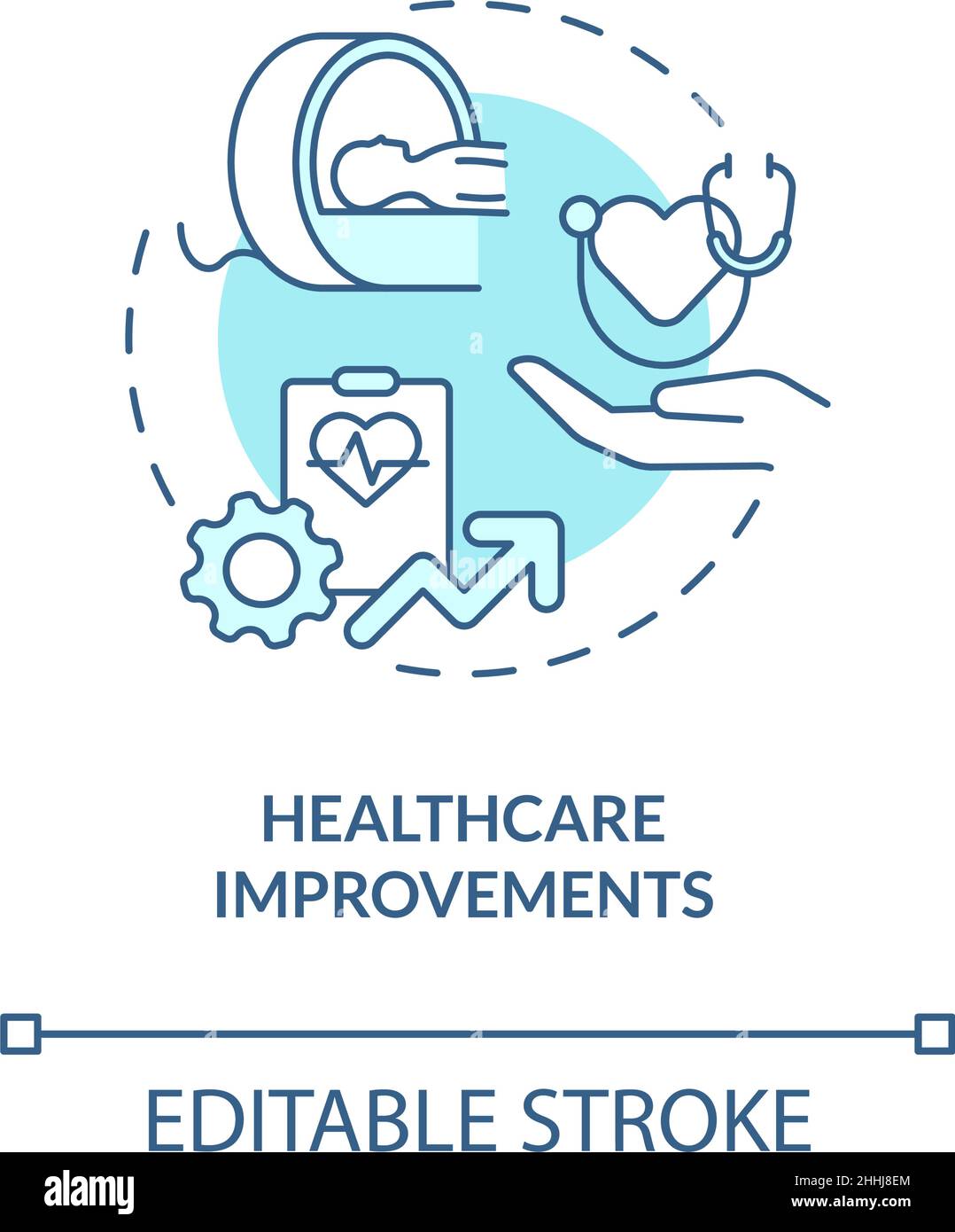 Healthcare improvements turquoise concept icon Stock Vector Image & Art ...