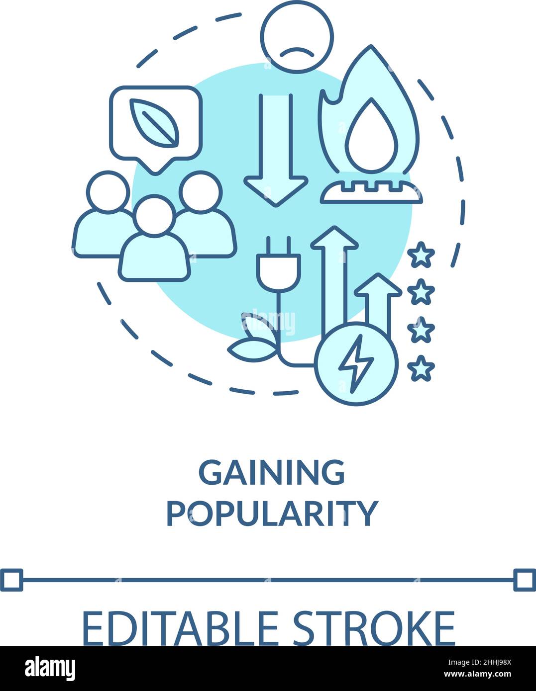 Gaining popularity turquoise concept icon Stock Vector Image & Art - Alamy