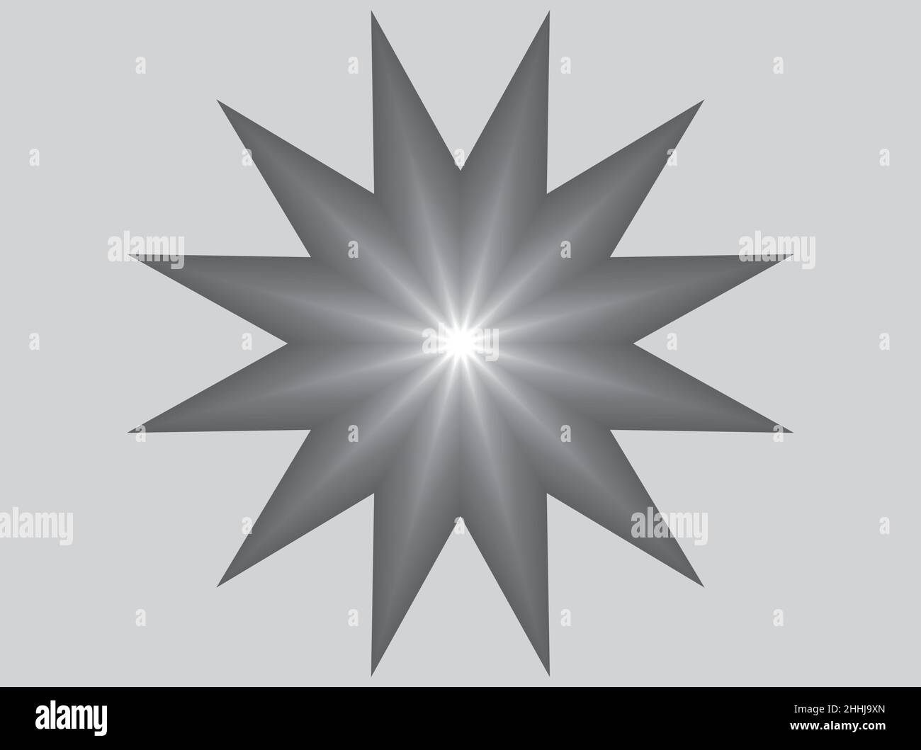 Vector image of a star with twelve points. A 3D effect was obtained by ...