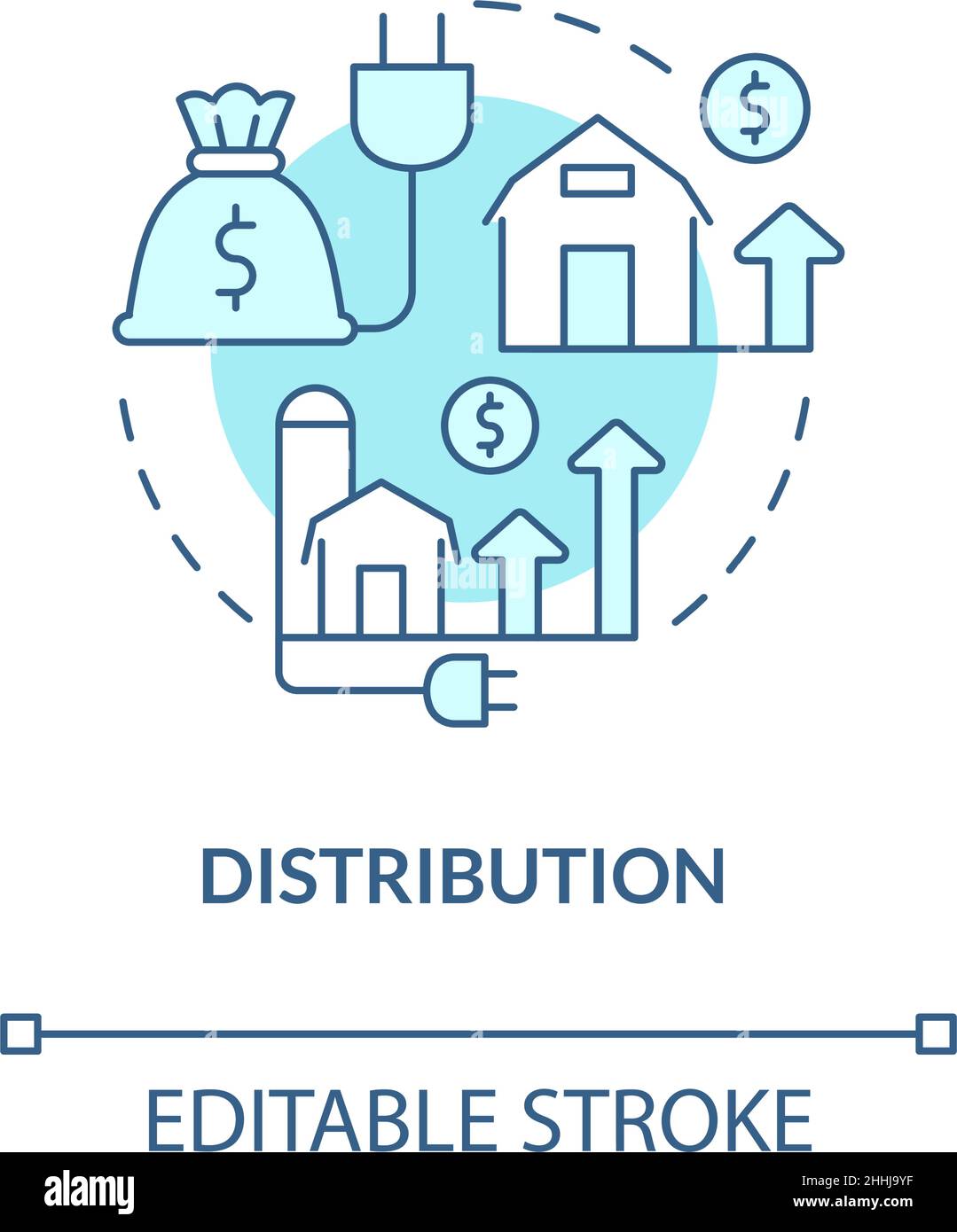 Distribution turquoise concept icon Stock Vector Image & Art - Alamy