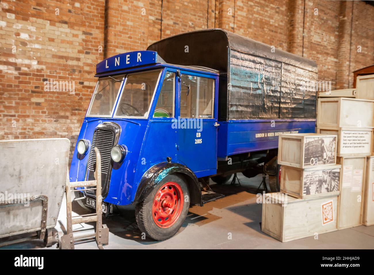 Ex LNER 1938 vintage blue Commer N1 parcels van in York Railway museum ...