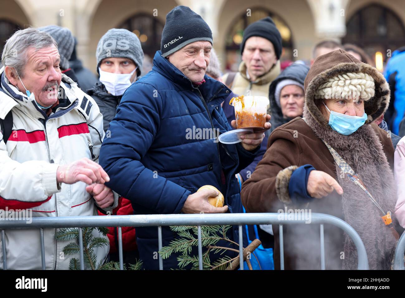 Krakow, Poland - Dec 19, 2021: Christmas Eve for poor and homeless on ...