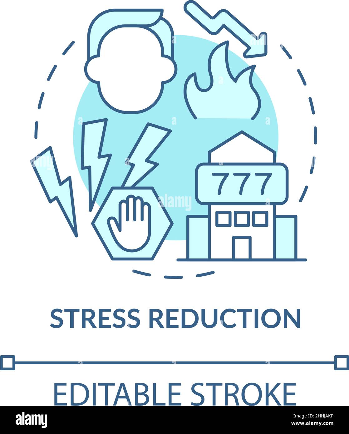 Stress reduction turquoise concept icon Stock Vector Image & Art - Alamy