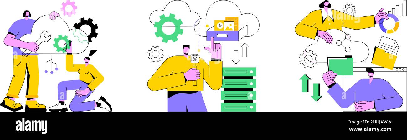 Cloud-based computing abstract concept vector illustrations Stock ...