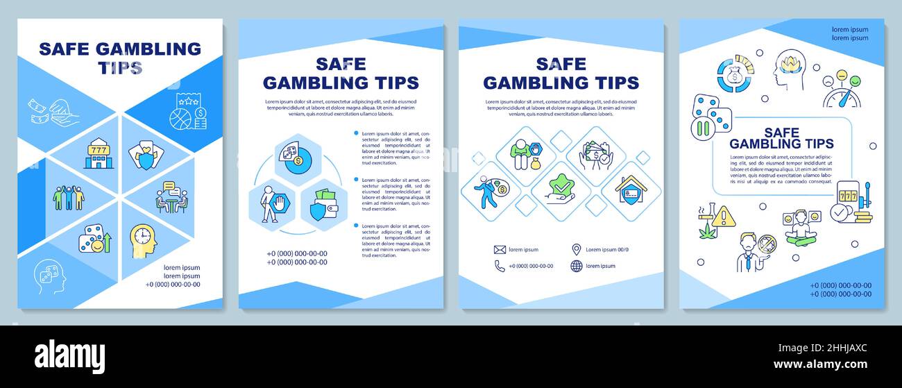 Safe gambling tips blue brochure template Stock Vector Image & Art - Alamy