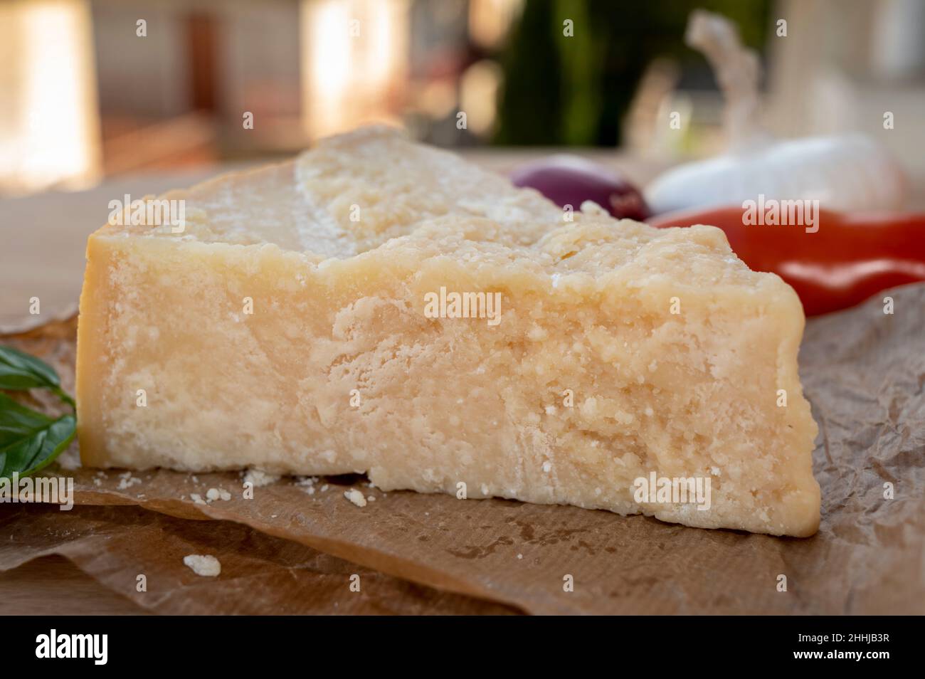 Cheese collection, piece of matured cheese pasmesan parmigiano reggiano ...