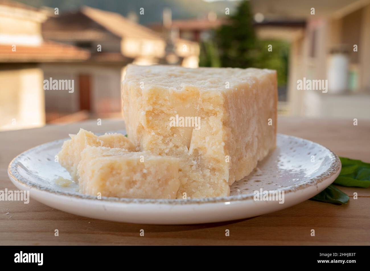 Cheese collection, piece of matured cow cheese pasmesan parmigiano ...