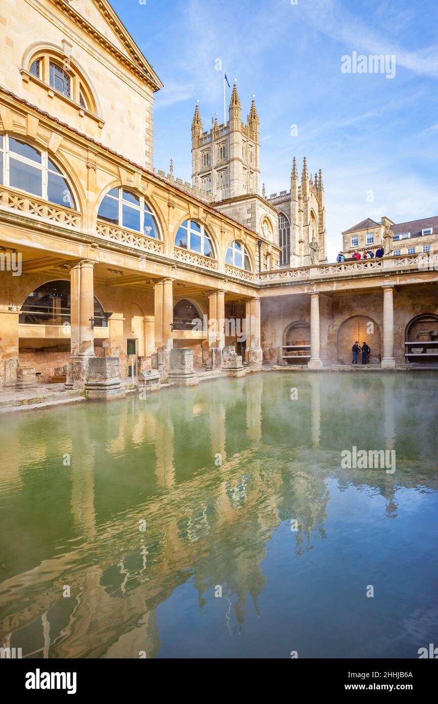 The Roman Baths in Bath England UK on a sunny day Stock Photo - Alamy