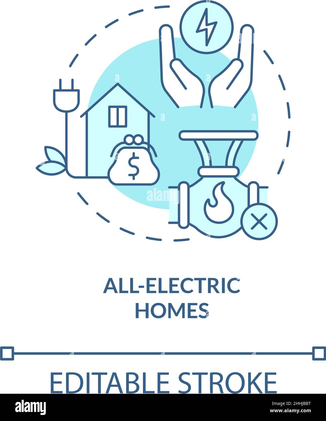 All electric homes turquoise concept icon Stock Vector Image & Art - Alamy