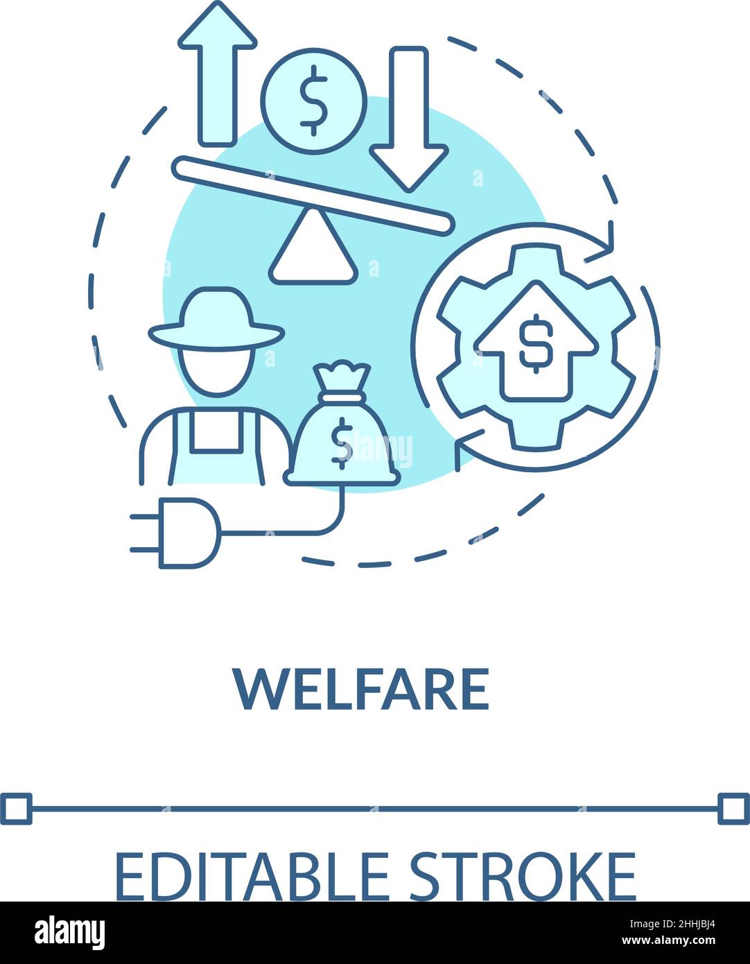 Welfare turquoise concept icon Stock Vector Image & Art - Alamy
