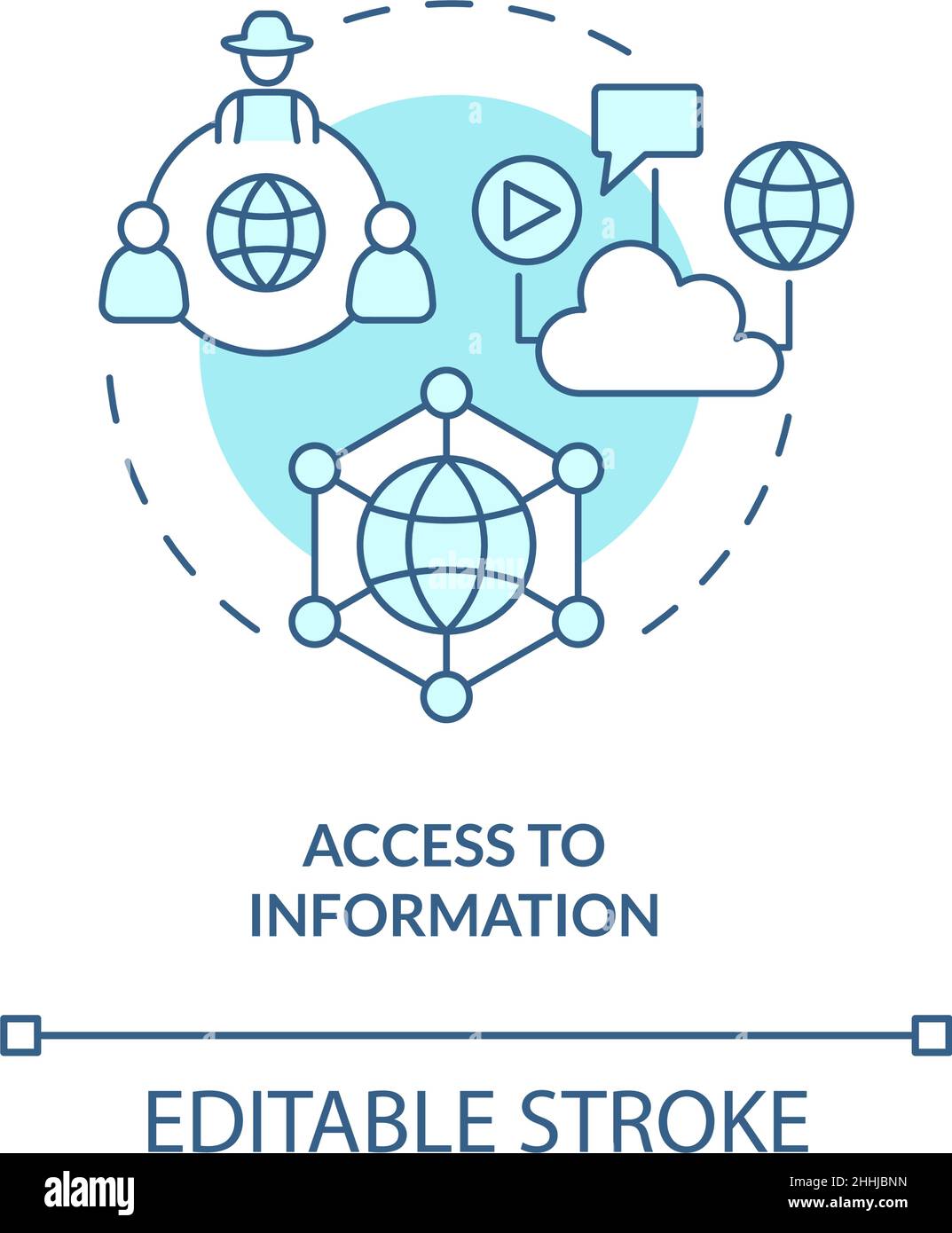 Access to information turquoise concept icon Stock Vector Image & Art ...