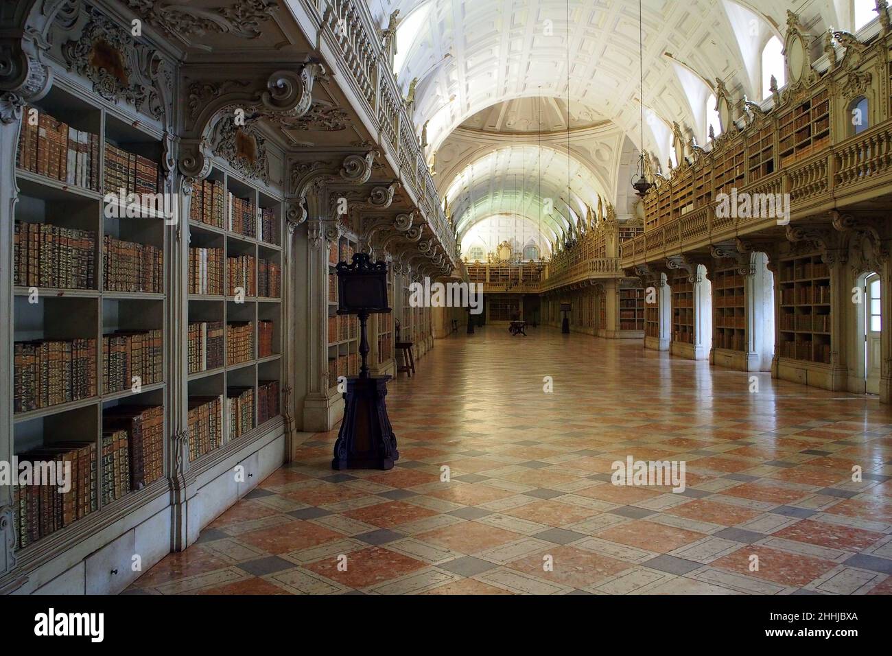 Library of the Palace of Mafra, 18th-century baroque Royal Palace and ...
