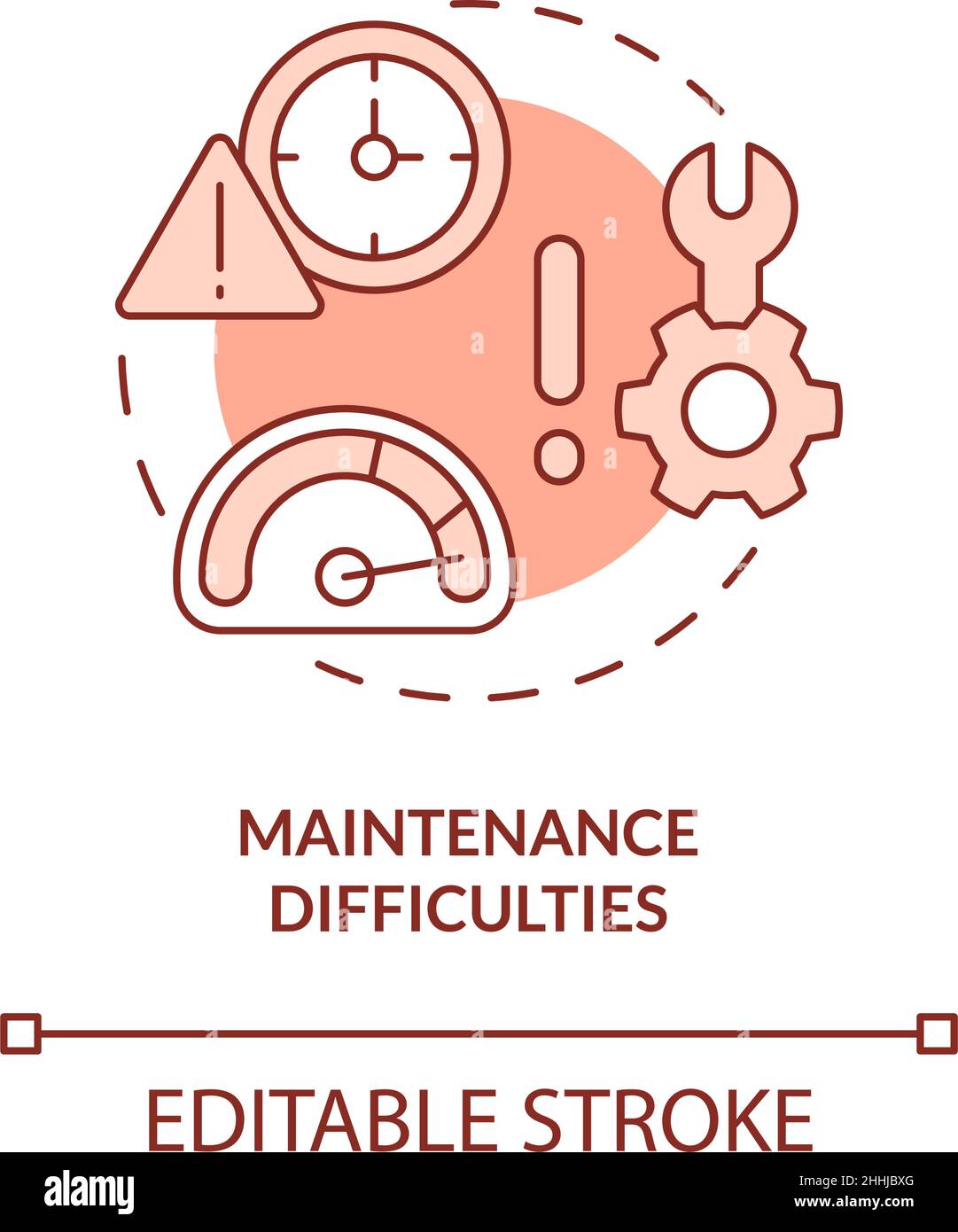 Maintenance difficulties red concept icon Stock Vector Image & Art - Alamy