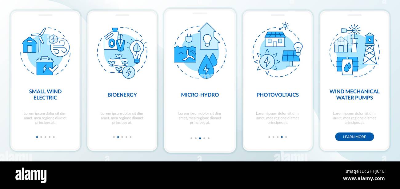 Rural Electrification Technology Blue Onboarding Mobile App Screen Stock Vector Image And Art Alamy