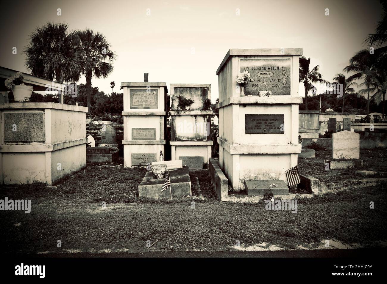 Key West Cemetery in Key West, Florida, FL USA. Island vacation ...