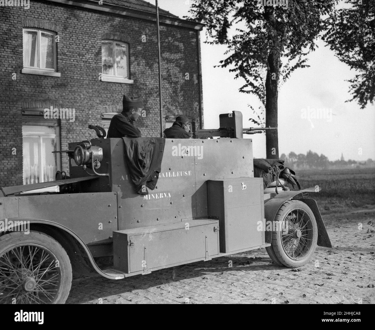Belgian armoured car seen in action during the Battle of Audeghem ...
