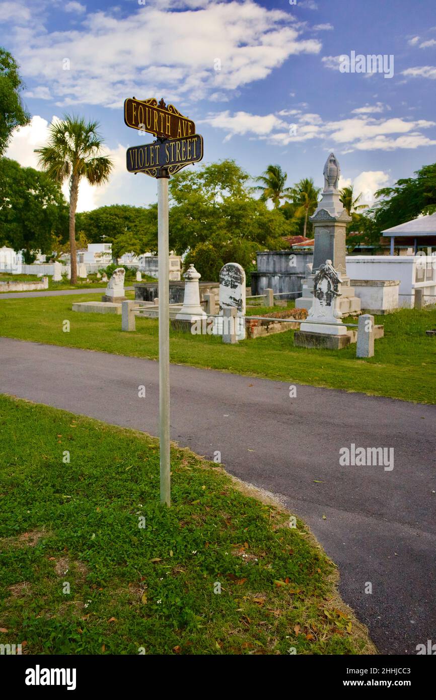Key West Cemetery in Key West, Florida, FL USA. Island vacation ...
