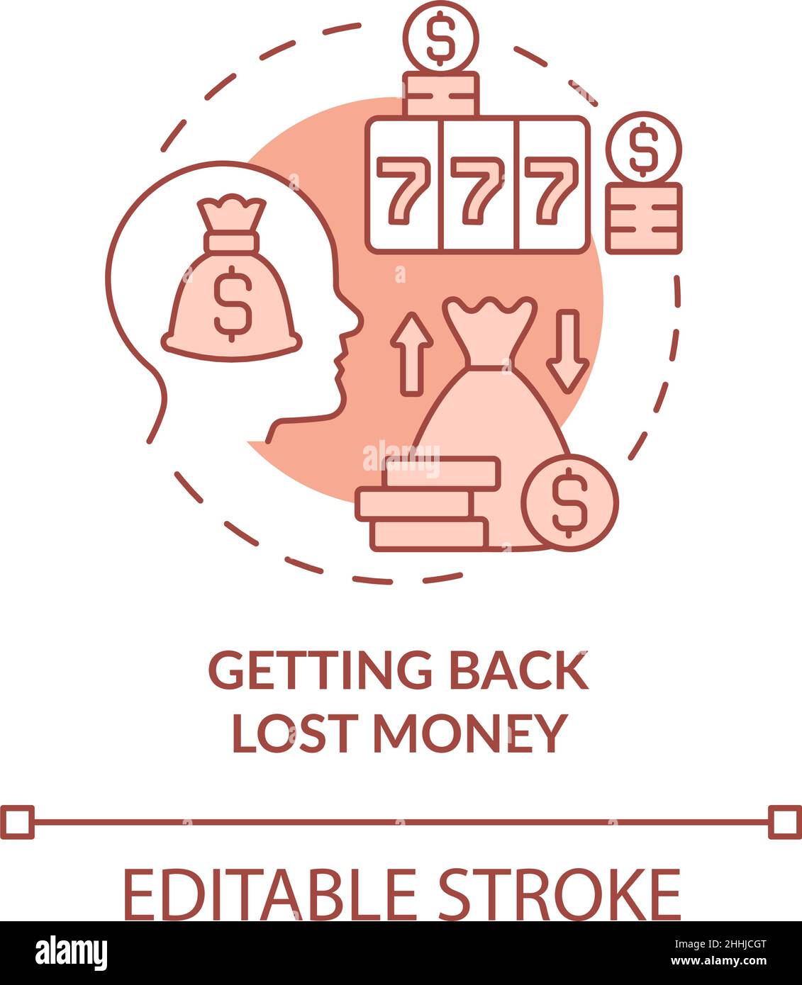 Getting back lost money terracotta concept icon Stock Vector Image ...
