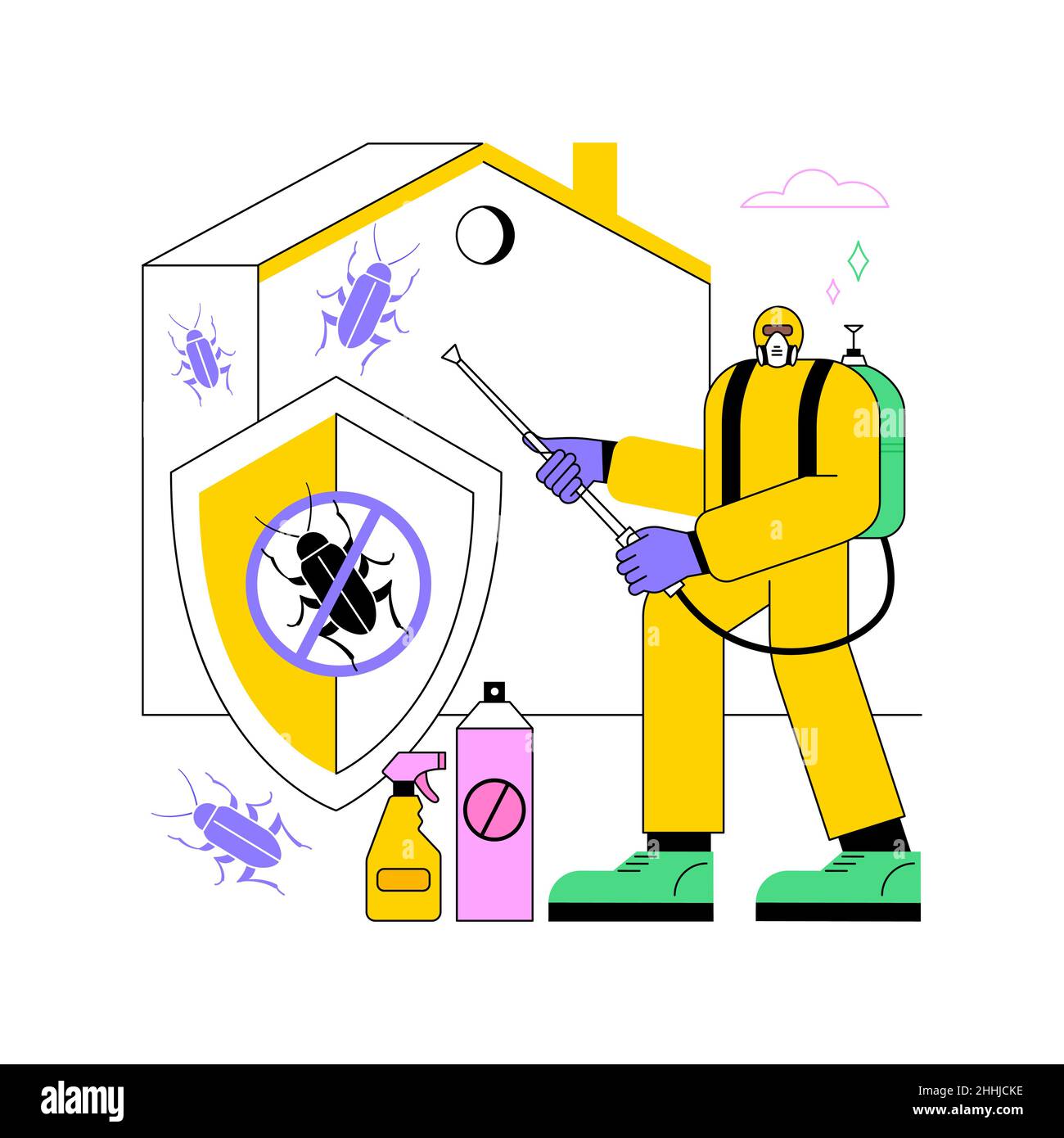 Home pest insects control abstract concept vector illustration Stock ...