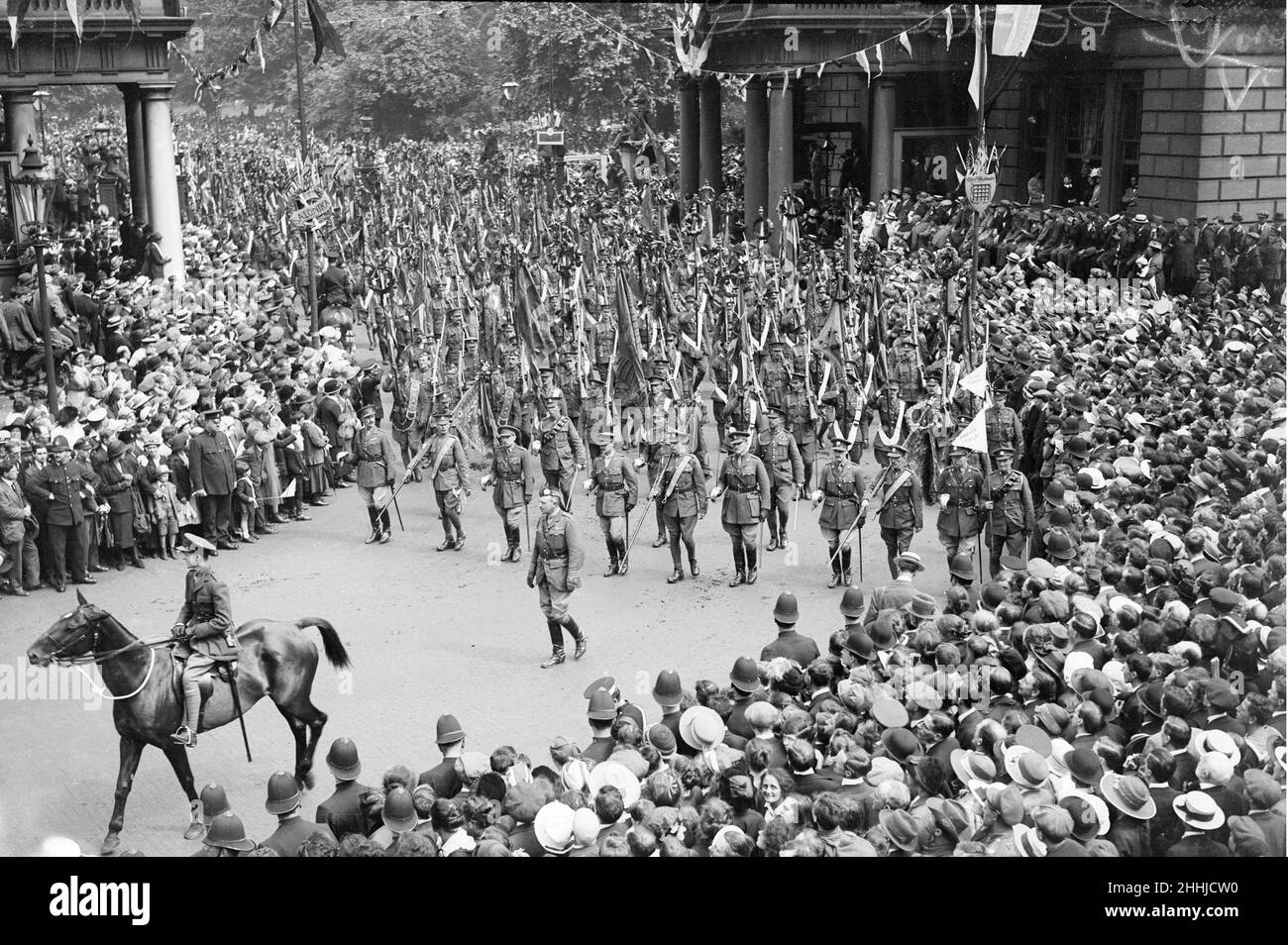 London victory march. Massed Colours. May 1919 Stock Photo - Alamy