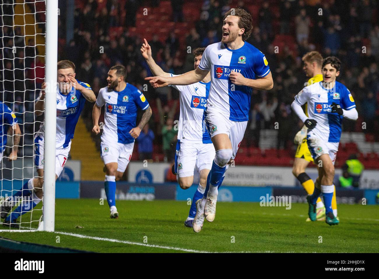 Sam Gallagher #9 of Blackburn Rovers celebrates his goal Stock Photo ...