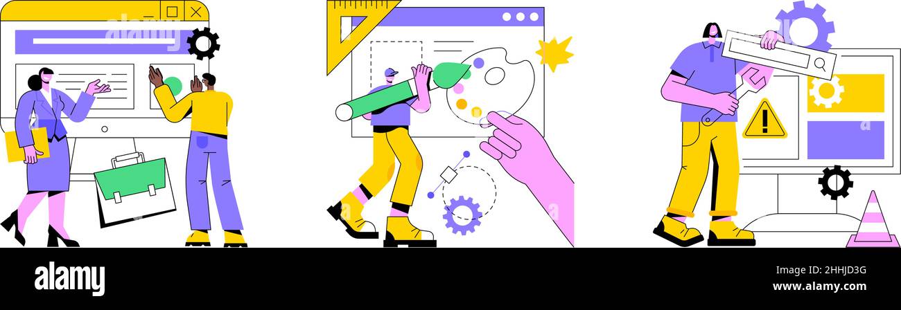 Corporate website abstract concept vector illustrations Stock Vector ...