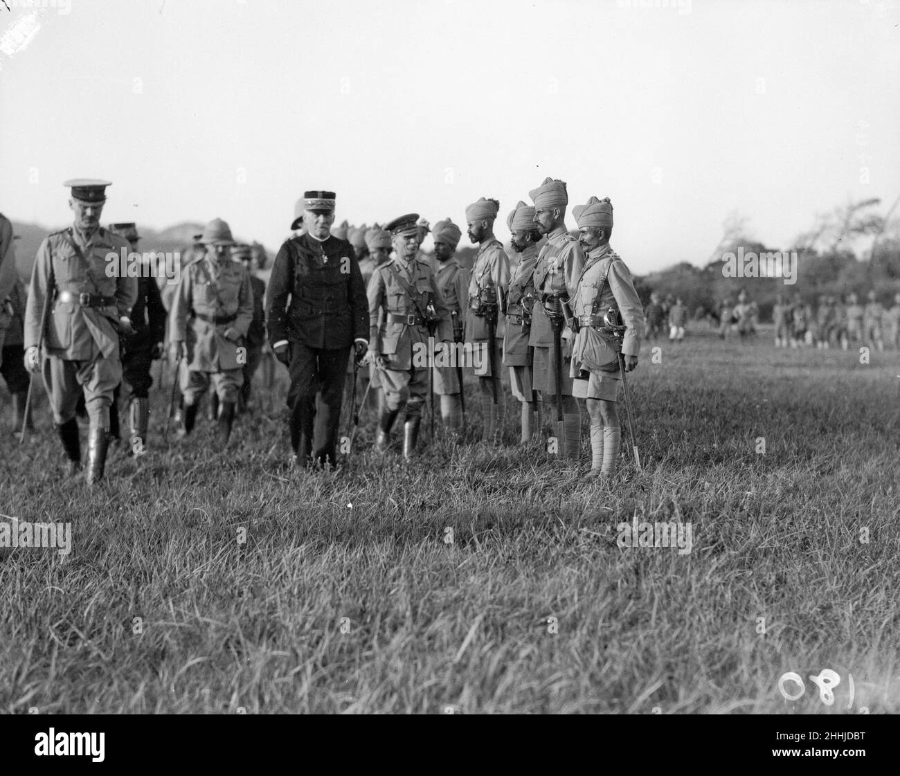 French General Serviers seen here inspecting some of the Indian troops ...