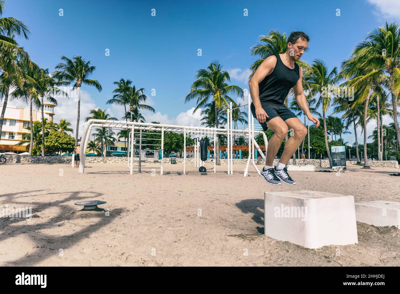 Calisthenics beach hi-res stock photography and images - Alamy