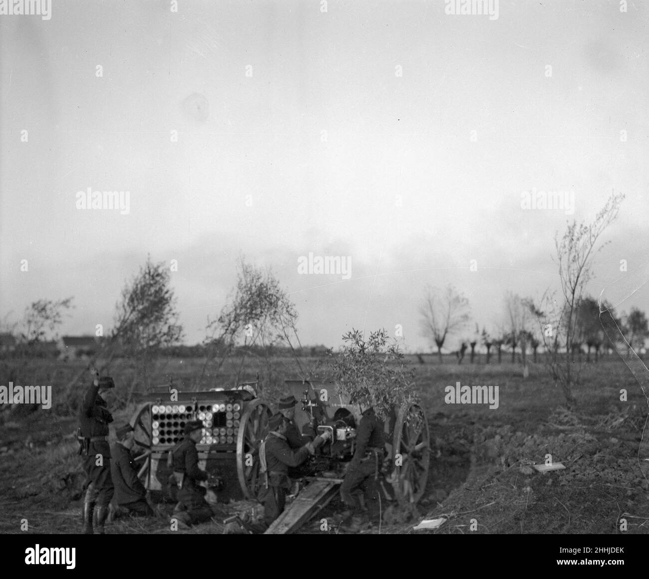 Belgian field artillery seen here in action at Diksmuide during the ...